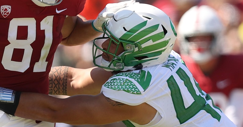 Mario Cristobal appreciative of progress of Oregon linebacker Treven Ma ...