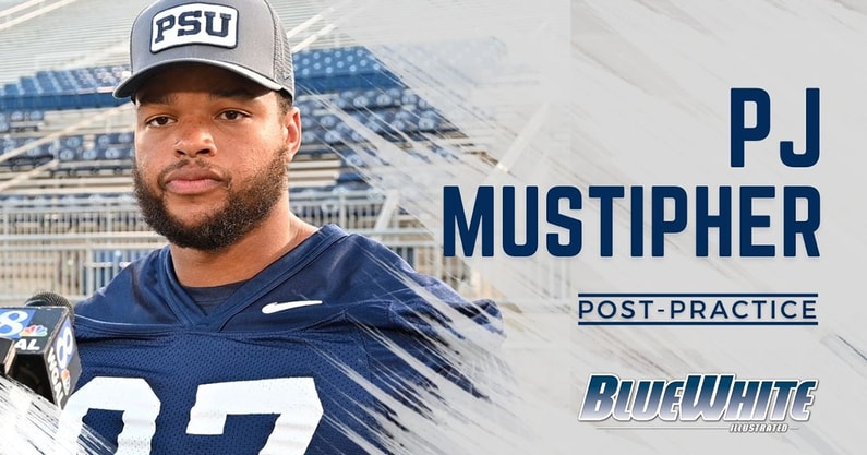 Penn State defender PJ Mustipher meets with the media to discuss his ...
