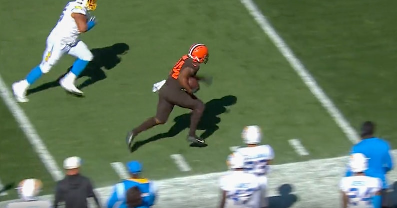 WATCH: Nick Chubb gashes Charger defense for touchdown - On3