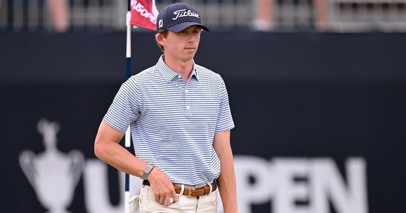 Gordon Sargent putt pops out of final hole at U.S. Open