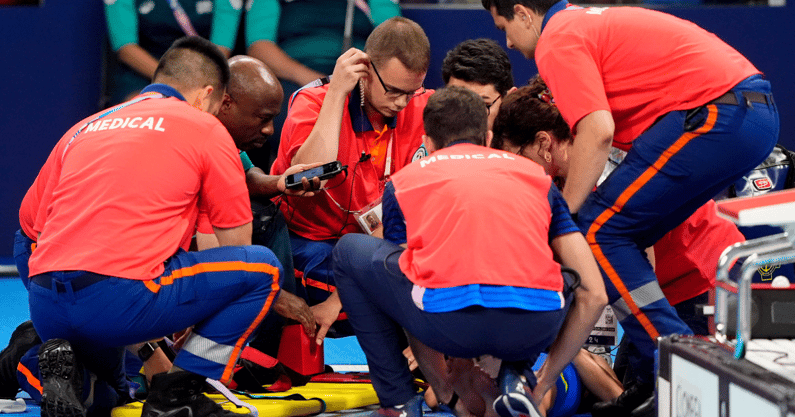 Slovakian swimmer Tamara Potocka collapses after competing in women's ...