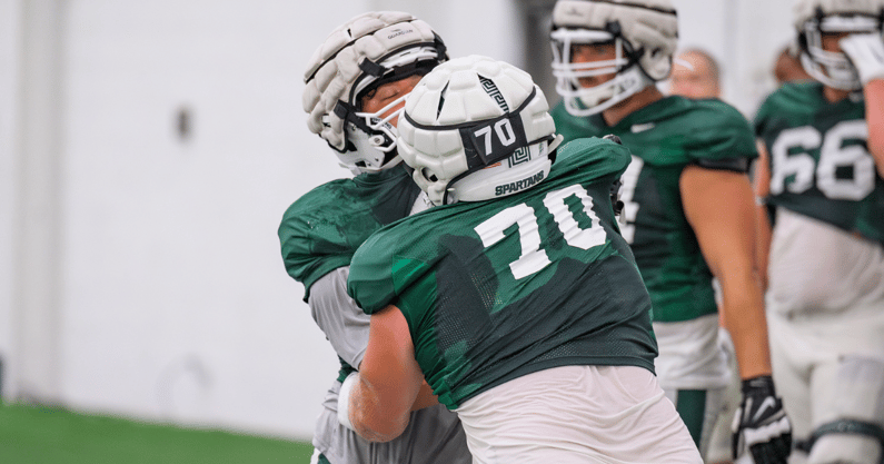 Michigan State OL Luke Newman adjusting well to new scheme