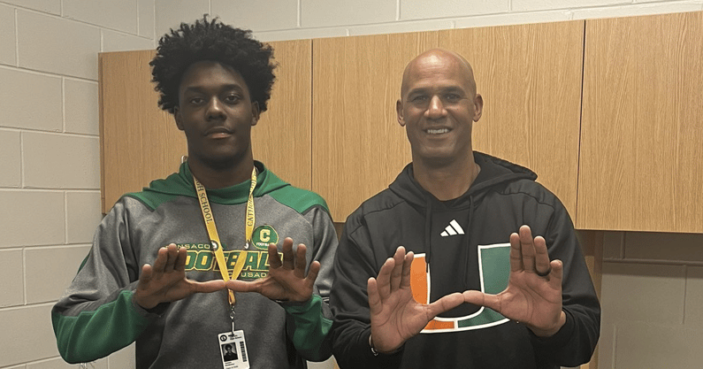 Miami Hurricanes DL coach Jason Taylor pays in-school visit to top-25 ...