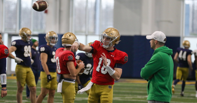 WATCH: Steve Angeli wins Notre Dame spring game on insane scramble - On3
