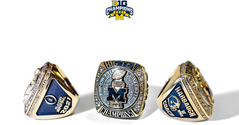 Michigan football holds 2021 Big Ten championship ring ceremony