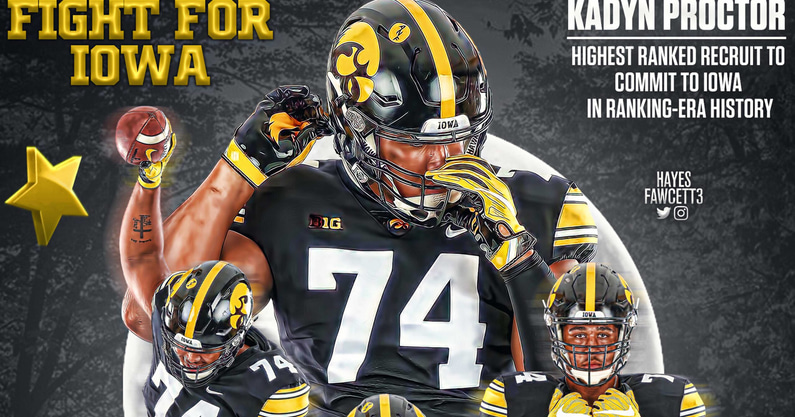 Five-Star OT Kadyn Proctor commits to Iowa Five-Star OT Kadyn Proctor commits to Iowa