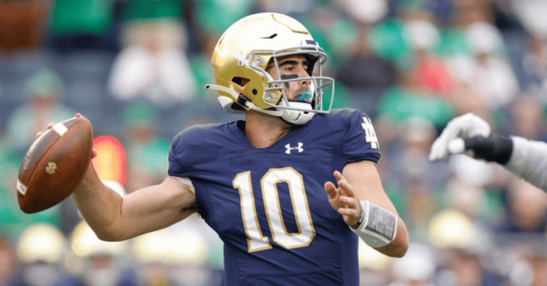 How many passing yards will Notre Dame QB Drew Pyne have against Cal?