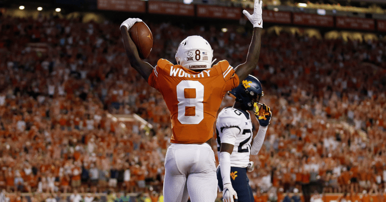 Xavier Worthy sparks Longhorn passing game in win over WVU - On3