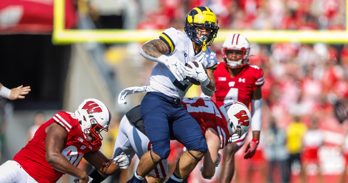WATCH: Michigan sideline gets wild when Wisconsin plays Jump Around