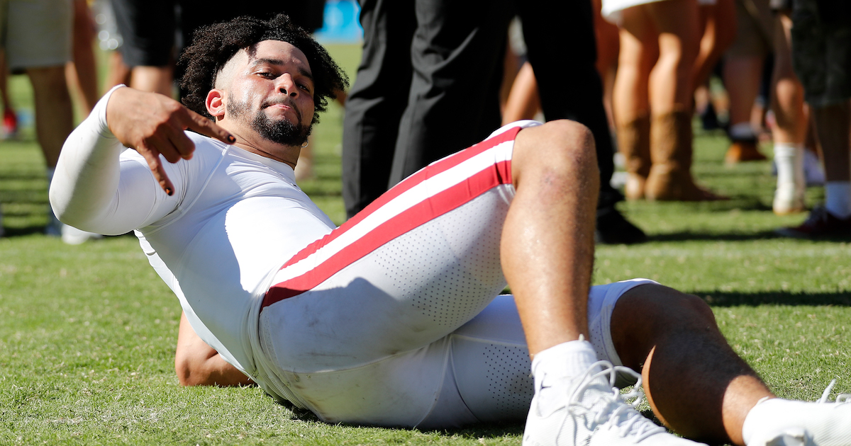 Oklahoma's Caleb Williams recruiting top-100 OL Kam Dewberry - On3