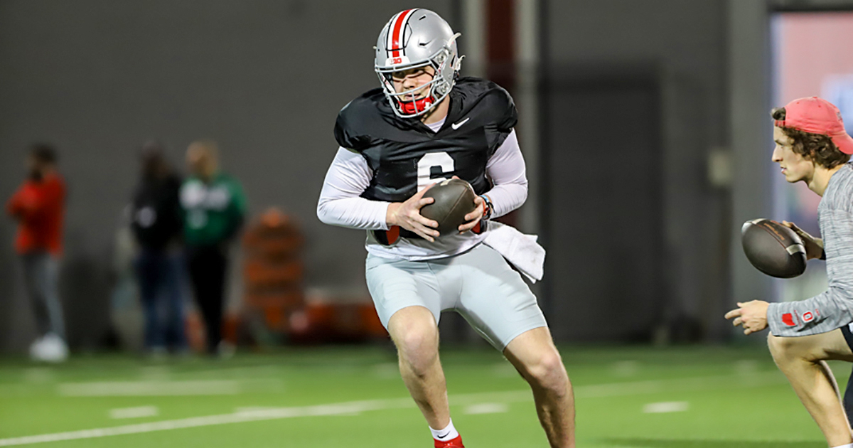 Ryan Day complimentary of backup QB Kyle McCord in practice Ryan Day complimentary of backup QB Kyle McCord in practice