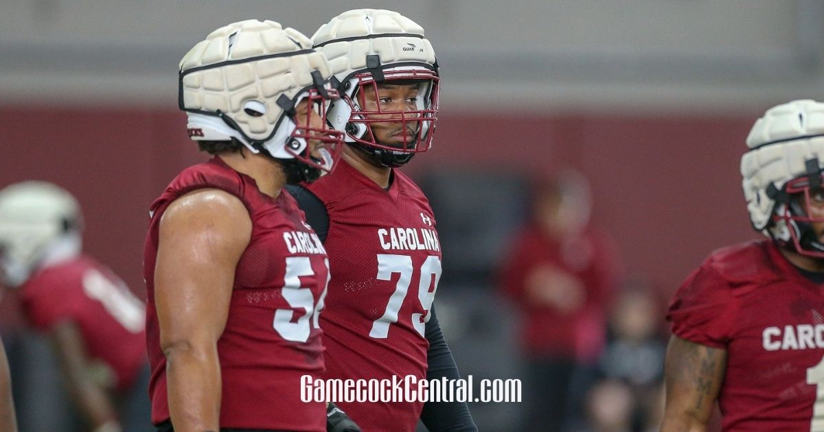South Carolina football coach Shane Beamer happy with o-line progress