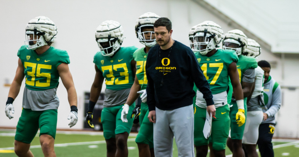 Watch: Dan Lanning discusses Oregon Ducks spring game, Justin Flowe's ...