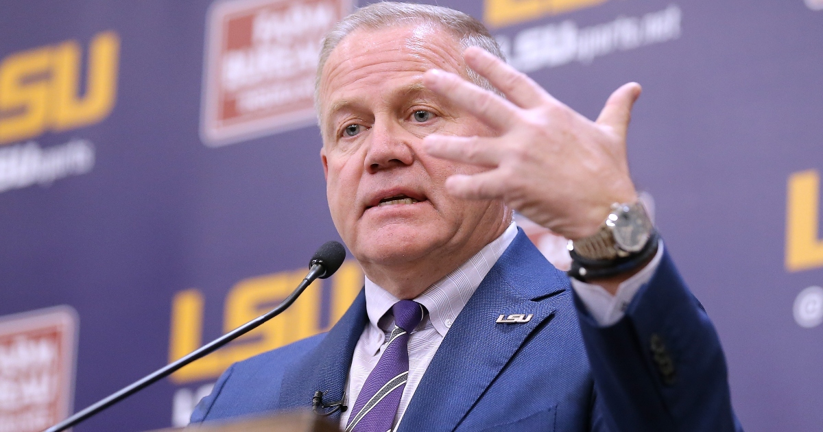 LSU coach Brian Kelly on Notre Dame, conference realignment at SEC ...