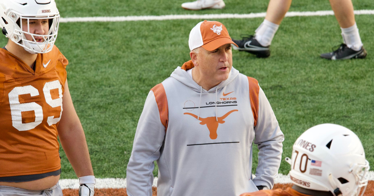 LOOK: Texas offensive coordinator, offensive line coach Kyle Flood at ...