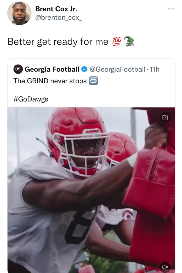 Former Georgia Bulldog Brenton Cox, UGA fans feud on Twitter