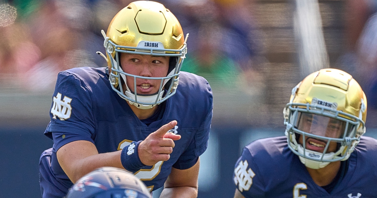 Tyler Buchner leaves Notre Dame vs Marshall in fourth quarter with ...