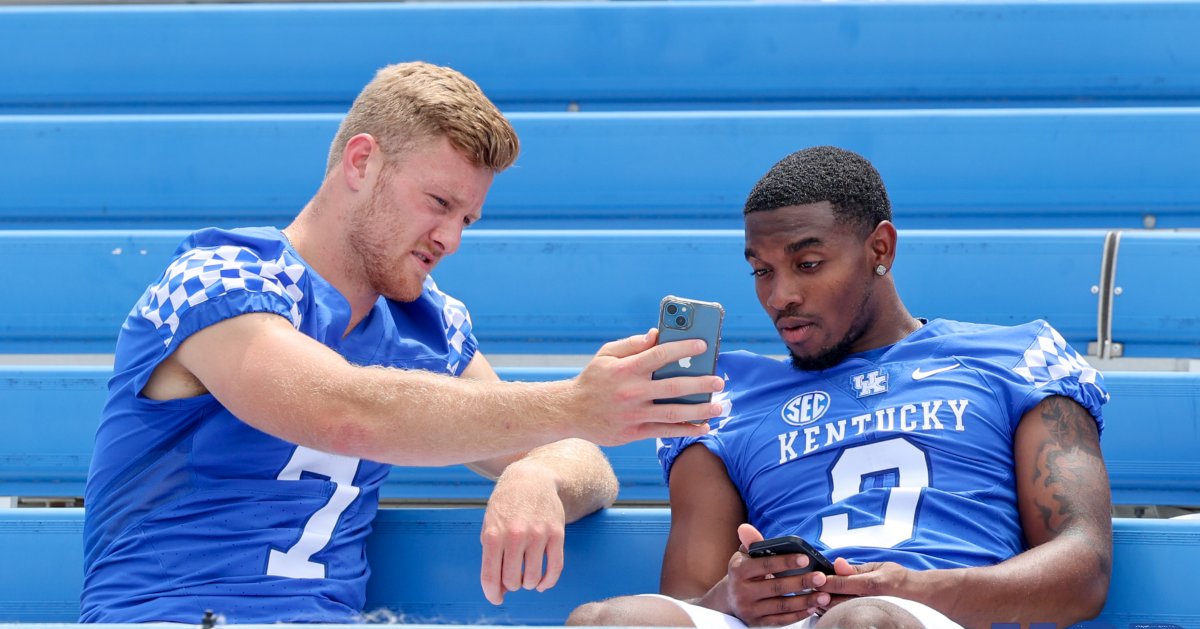 Tayvion Robinson jokes when talking about Will Levis, his arm strength ...