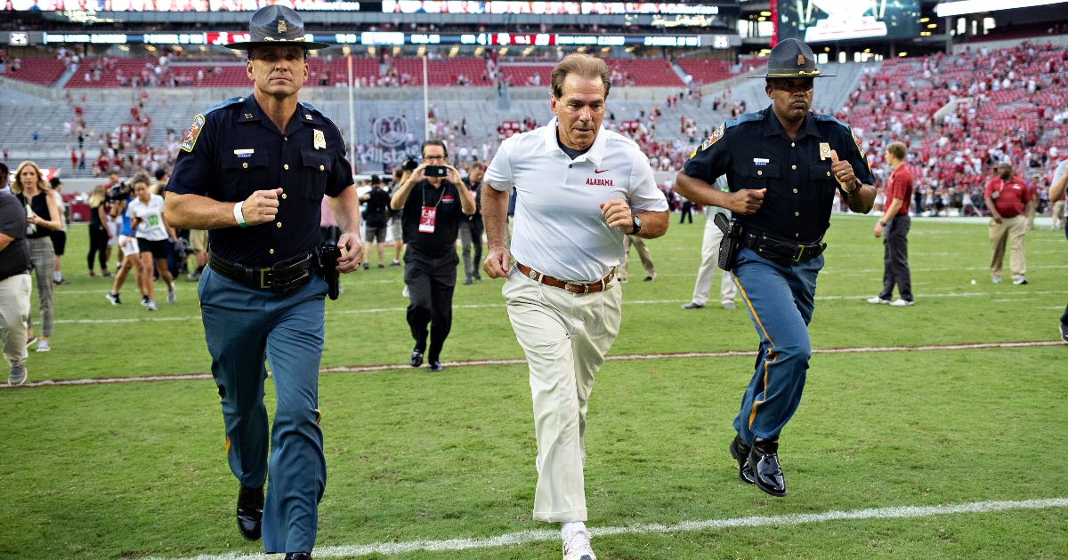 Nick Saban raises concerns about field stormings, reveals how he fared ...