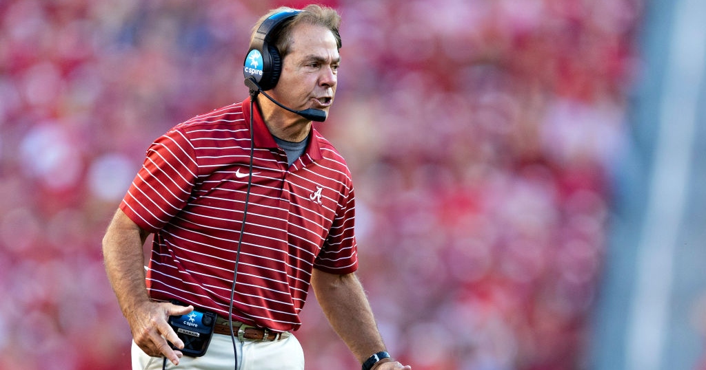 WATCH: Nick Saban explodes on sideline following pass interference call ...