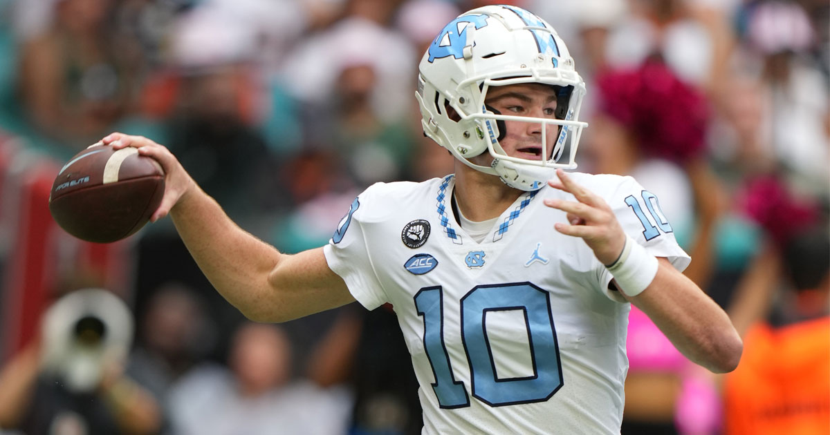 Drake Maye talks first year as UNC starter, Heisman Trophy chatter