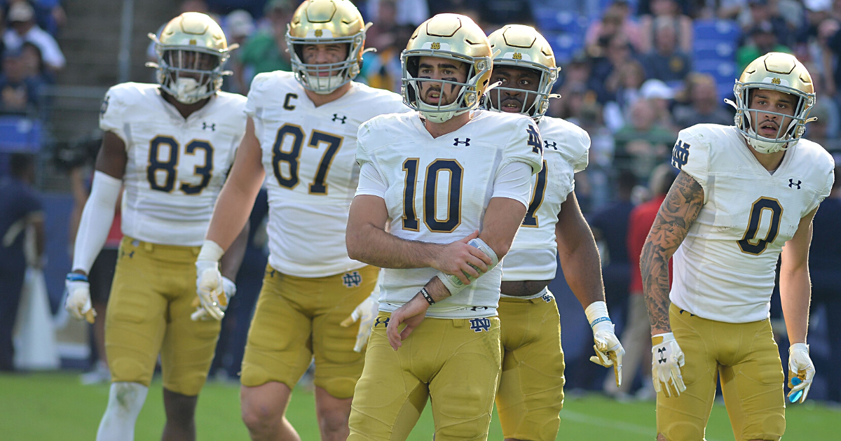 Analyzing every throw from Notre Dame QB Drew Pyne in first quarter vs ...