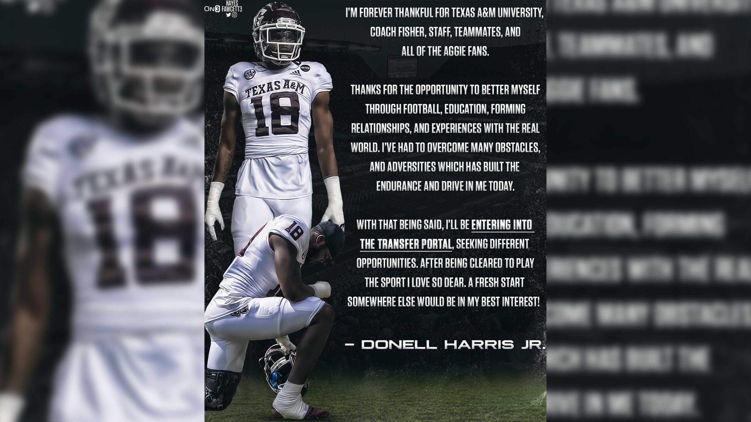 Texas A&M EDGE Donell Harris Jr. enters transfer portal