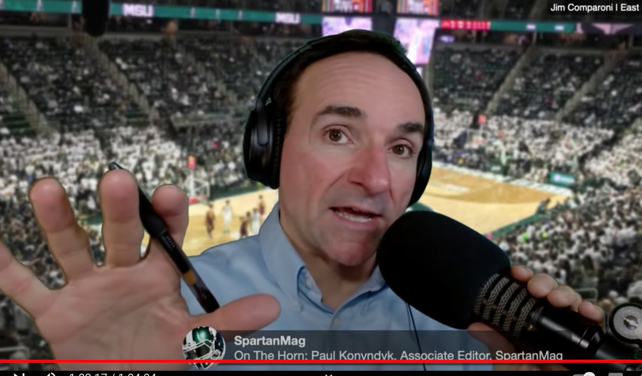Michigan State basketball SpartanMag V-Cast with Comparoni