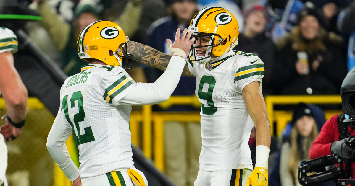 WATCH: Aaron Rodgers jokes about late miscommunication with Christian ...