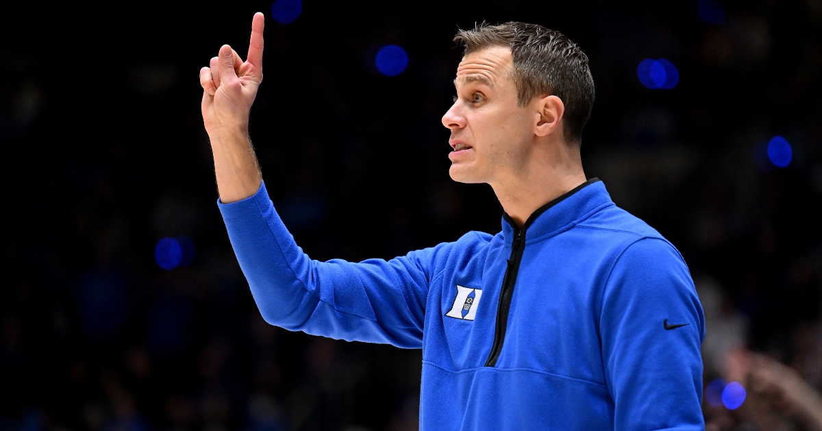 Duke head coach Jon Scheyer discusses hard fought first half vs ...