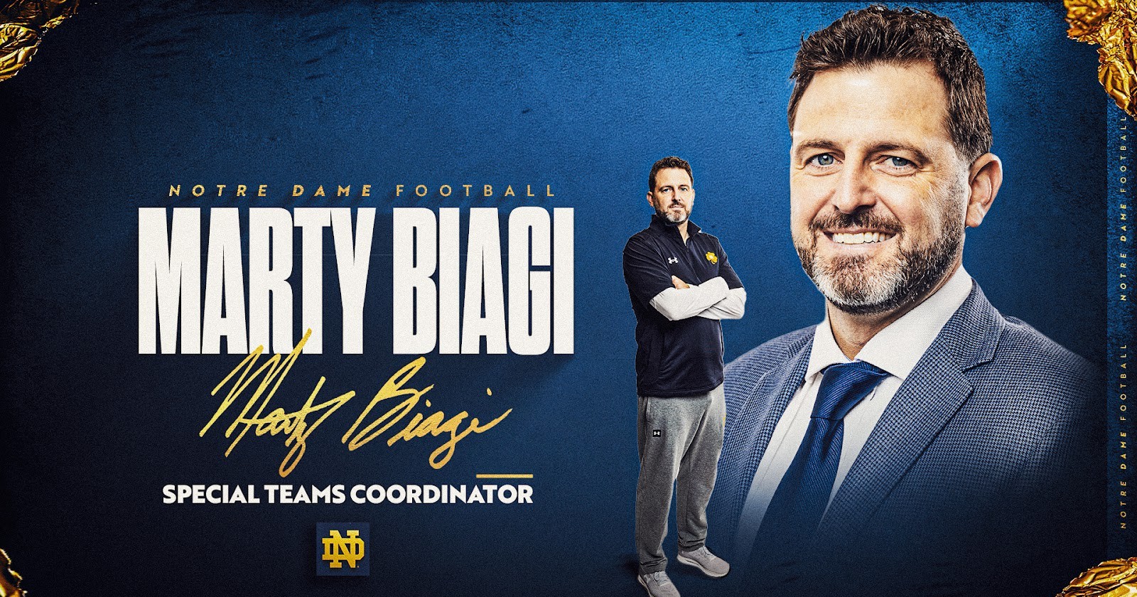 Notre Dame officially hires Marty Biagi as special teams coordinator