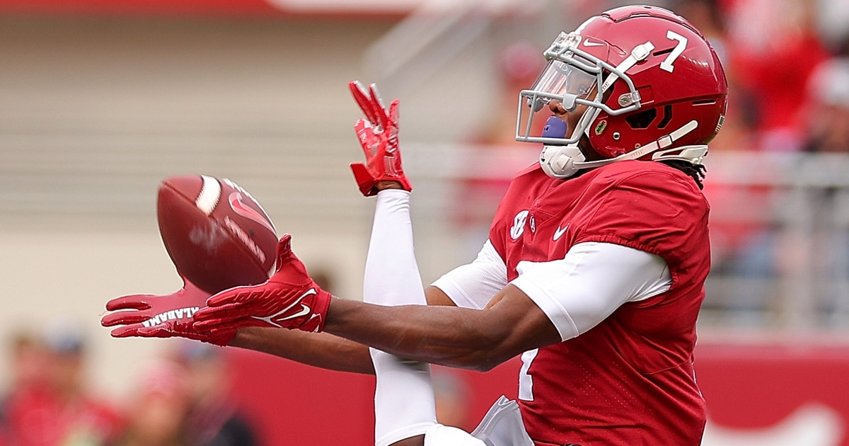 Ja'Corey Brooks hauls in impressive touchdown catch during Alabama ...