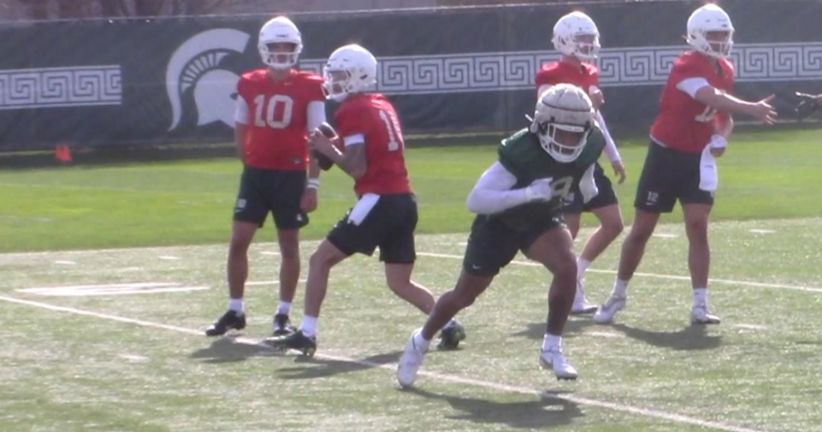WATCH: Spring practice video of Michigan State quarterbacks, running ...