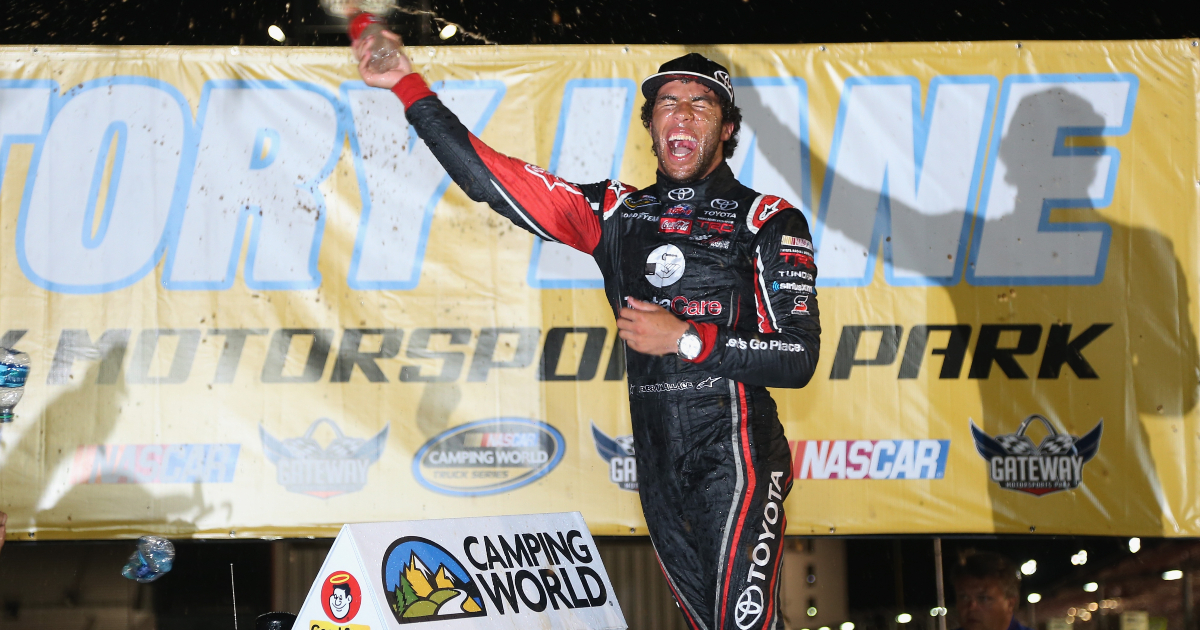 Gateway Throwback: Bubba Wallace wins Truck Series race in NASCAR's return to WWTR