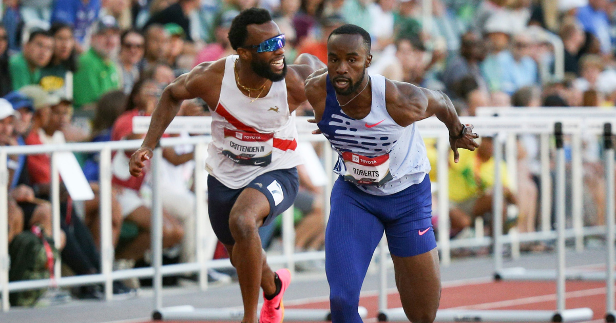 Daniel Roberts wins 110m hurdles at USATF Championships, Abby Steiner ...