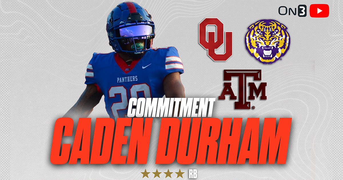 Caden Durham: Live commitment announcement from 4-star RB