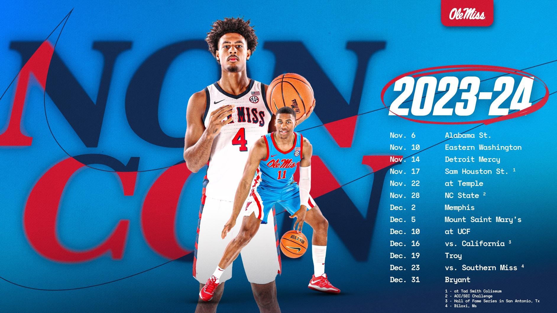 Ole Miss basketball unveils 2023-24 non-conference schedule
