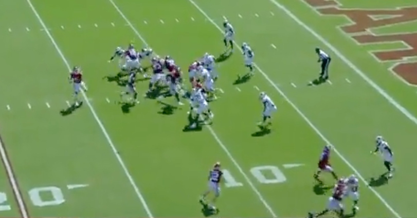 Drake Stoops from Oklahoma scores first touchdown of season