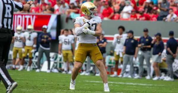 Notre Dame LB JD Bertrand suffers head injury against NC State