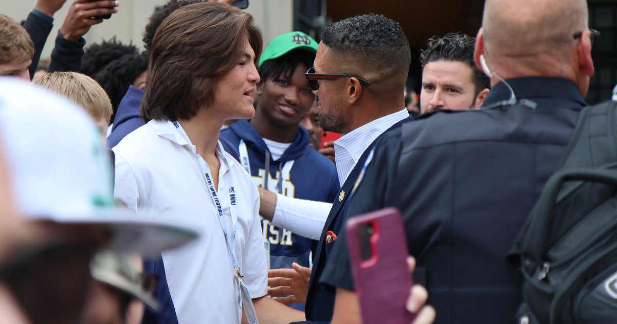 LOOK: Key 2025 QB target Bear Bachmeier at Notre Dame for visit