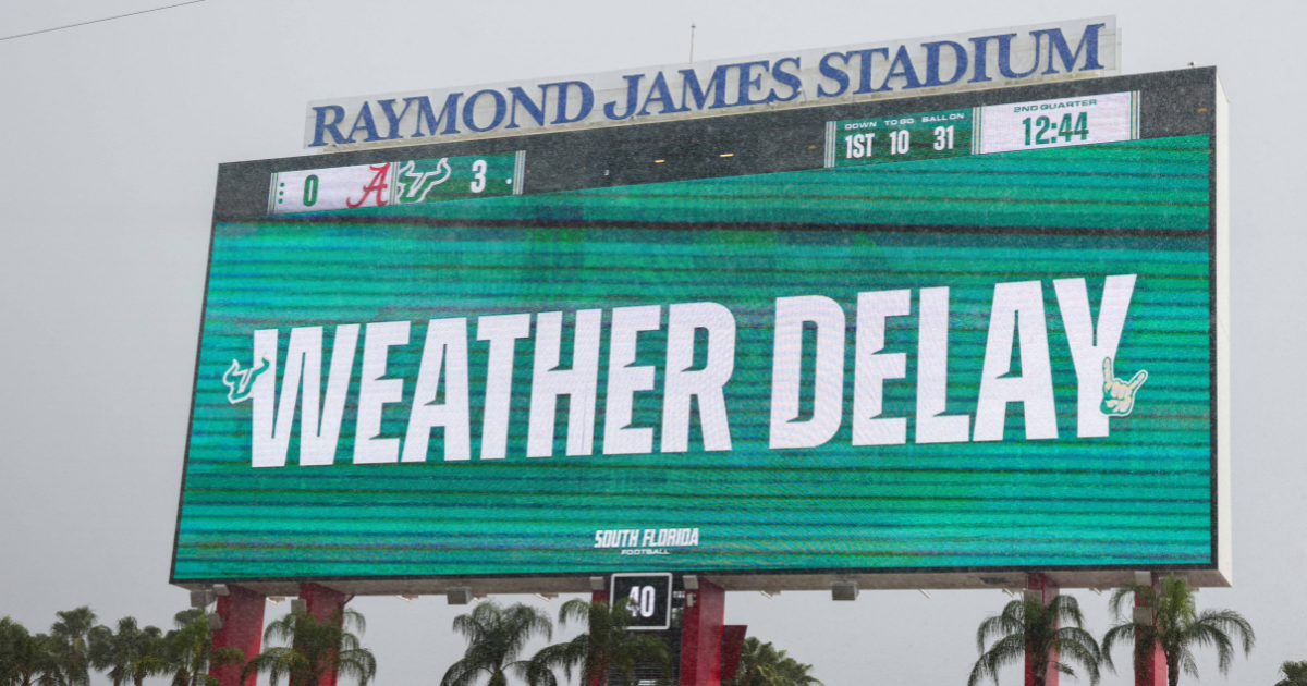 Alabama-USF suspended in second quarter due to lightning