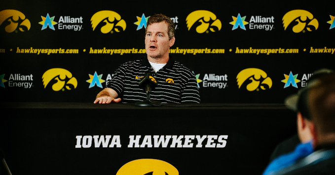 Tom Brands speaks at media day