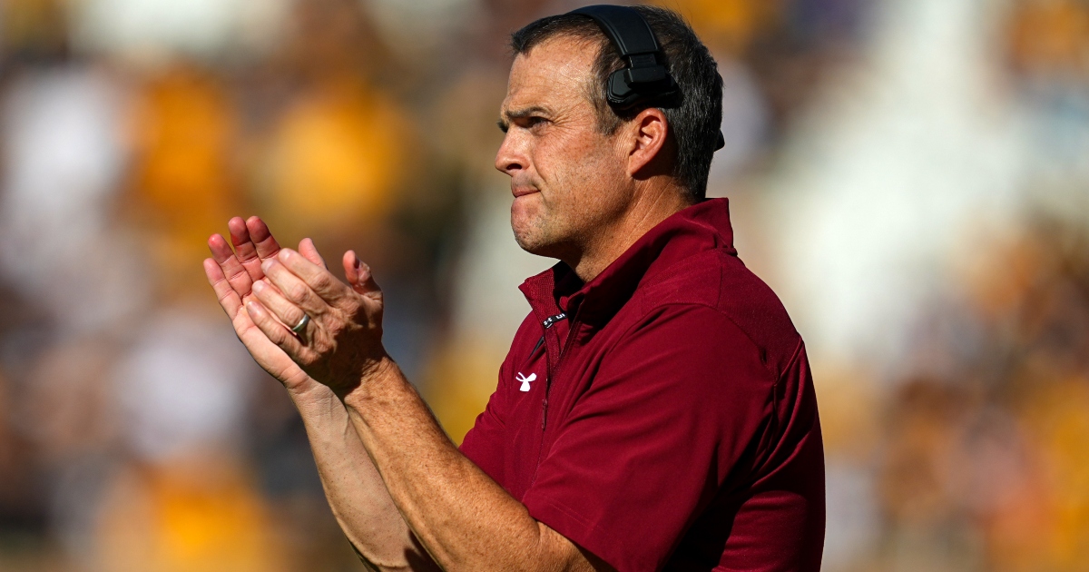 South Carolina coach Shane Beamer speaks in Spartanburg
