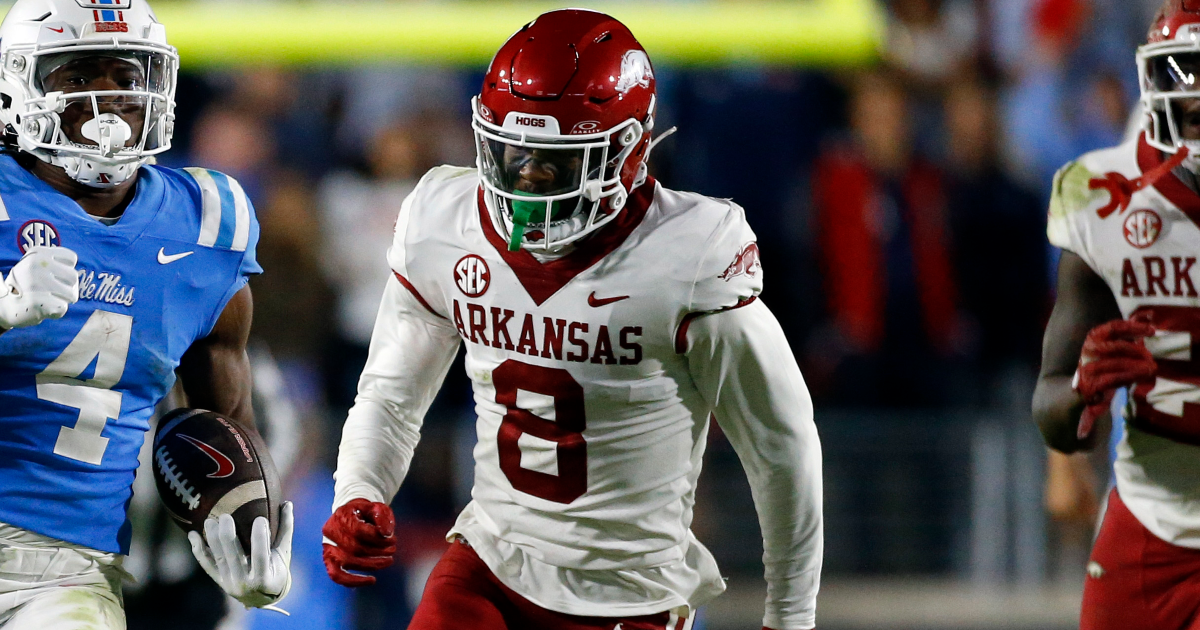 Arkansas defensive back Jayden Johnson ejected for targeting against ...