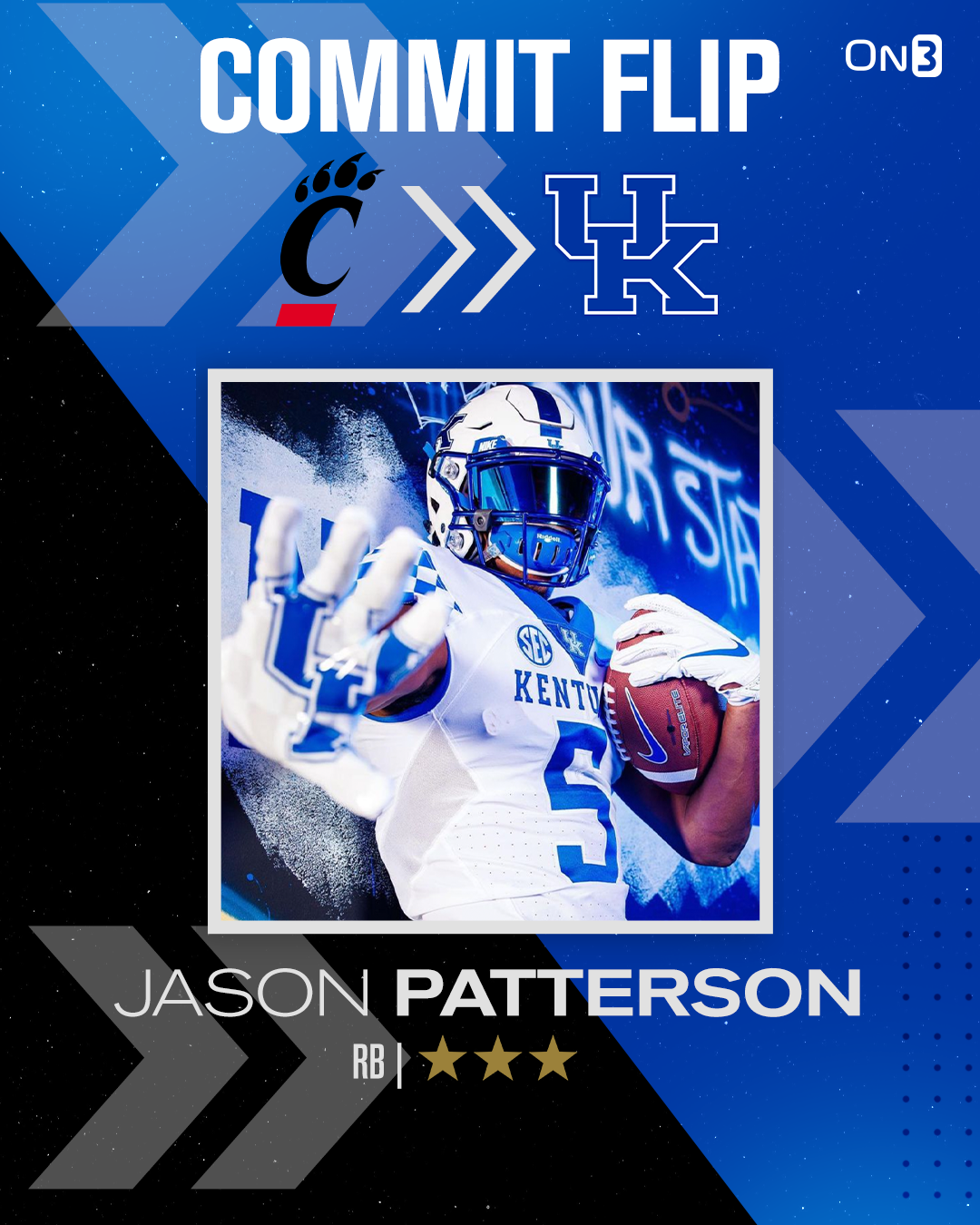 RB Jason Patterson Flips from Cincinnati to Kentucky - On3