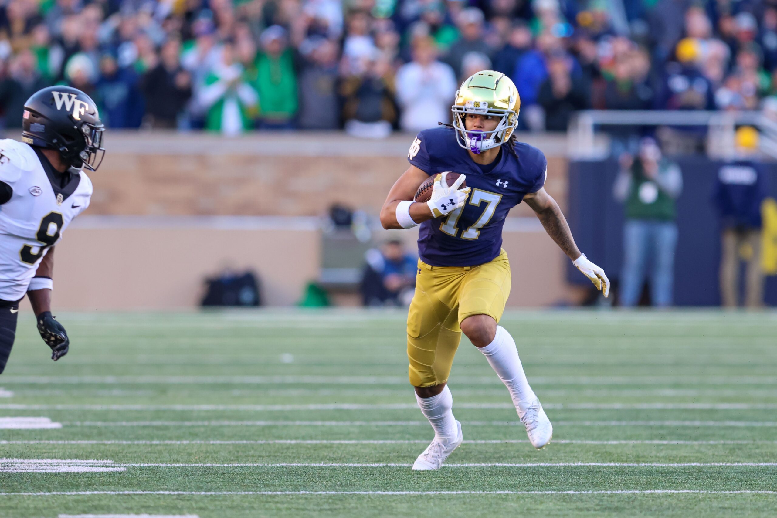 Analyzing every catch from Notre Dame freshman Rico Flores Jr. vs. Wake ...