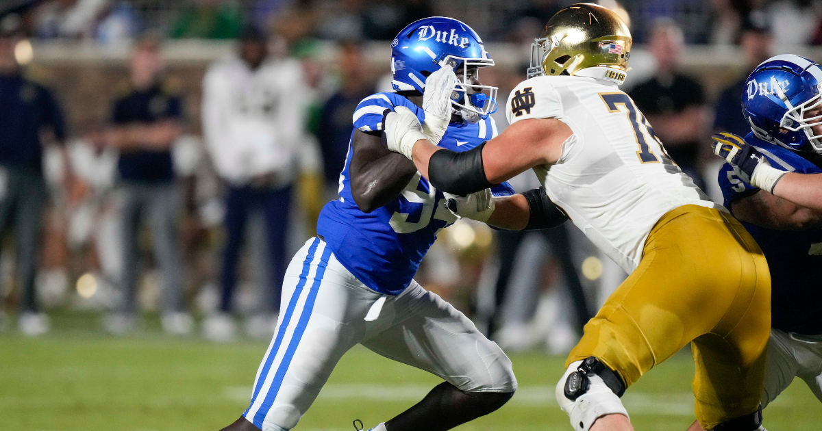Transfer portal: Duke DL R.J. Oben to visit Notre Dame on Dec. 8