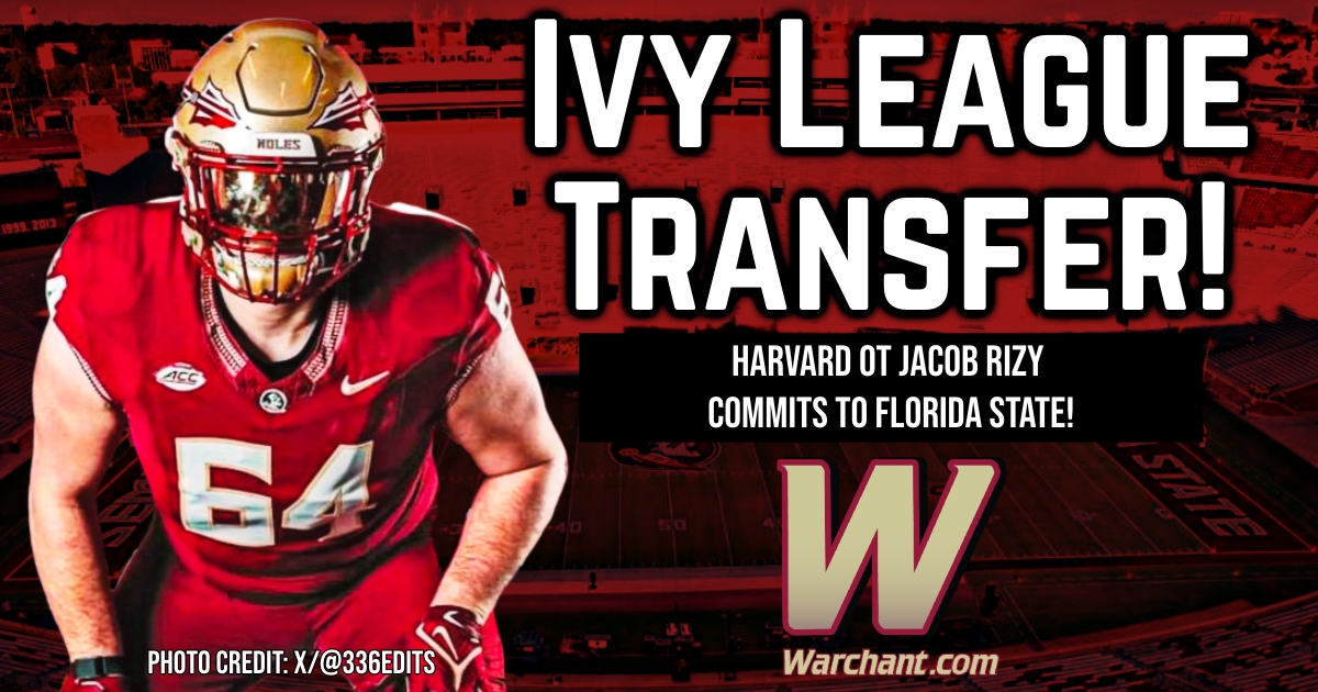 Harvard OL transfer Jacob Rizy commits to Florida State