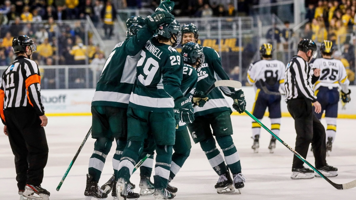 Late rally lifts Michigan State hockey past Michigan again, 5-1