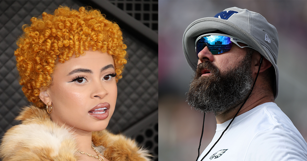 Taylor Swift introduces Jason Kelce to Ice Spice ahead of Super Bowl ...